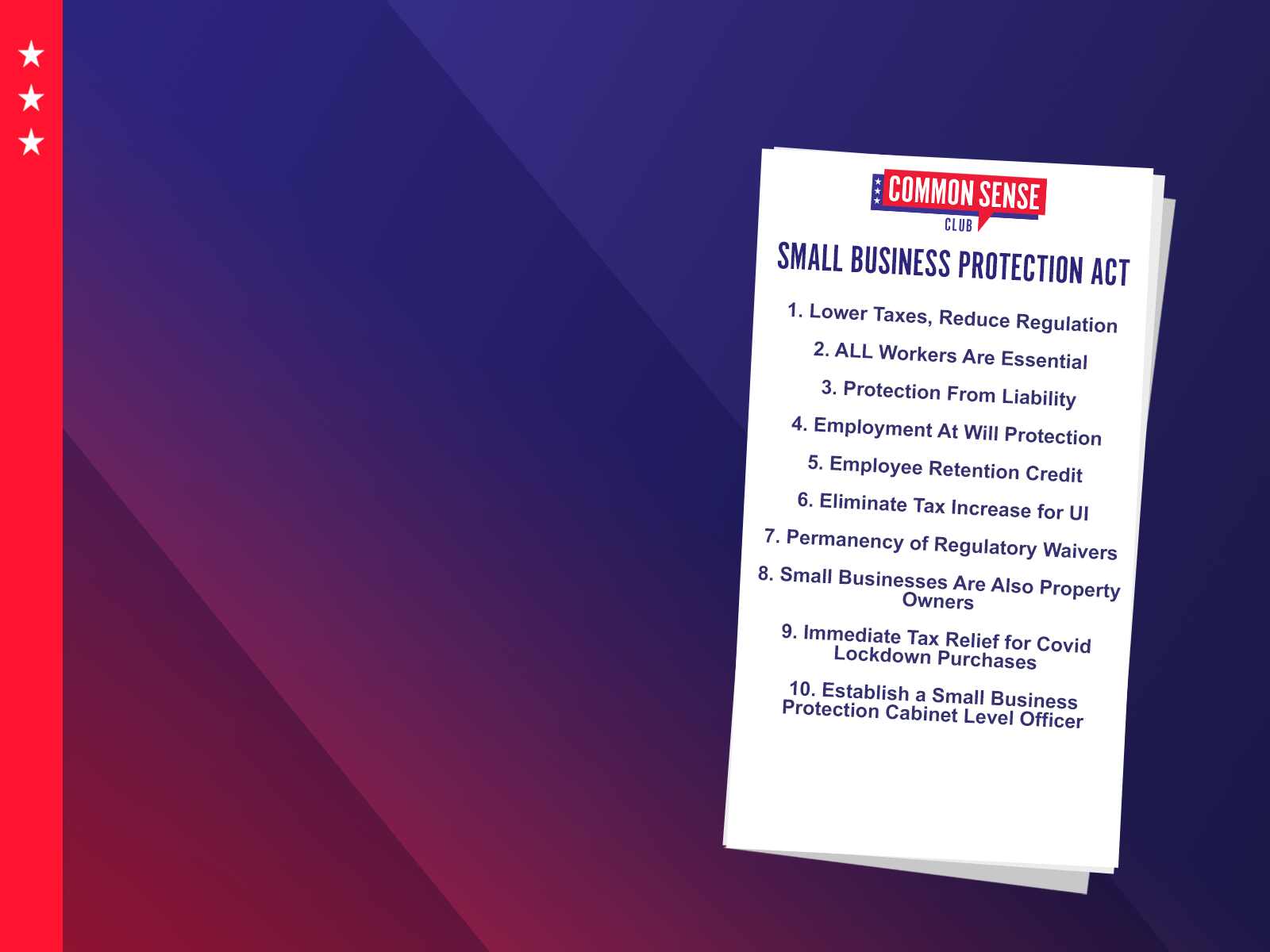 Bill Spadea Small Business Protection Act – SIGN NOW!